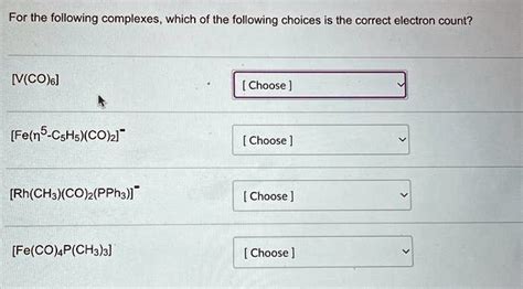 For The Following Complexes Which Of The Following Choices Is The