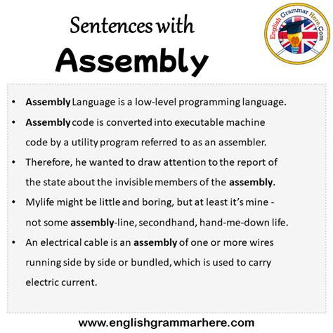 Sentences With Assembly Assembly In A Sentence In English Sentences
