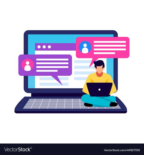 Laptop Chat Bubbles Composition Royalty Free Vector Image
