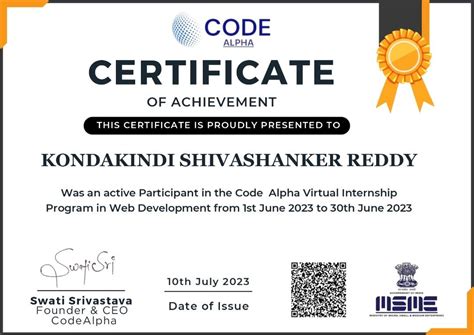 Kondakindi Shivashanker Reddy On Linkedin Codealpha Internship