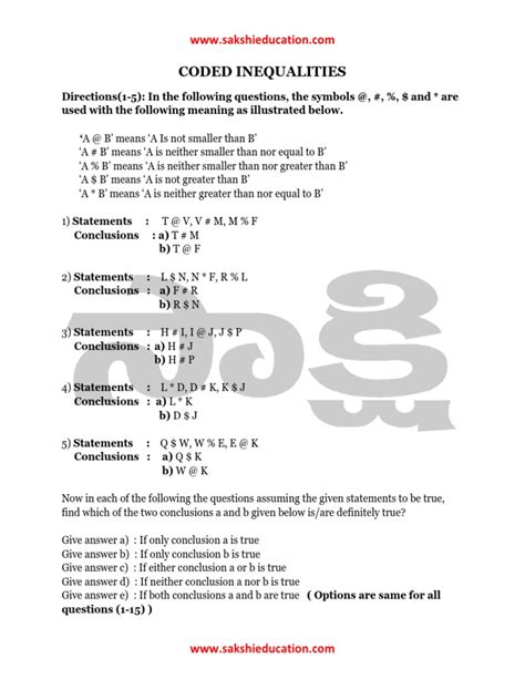 Coded Inequalities Pdf Teaching Mathematics