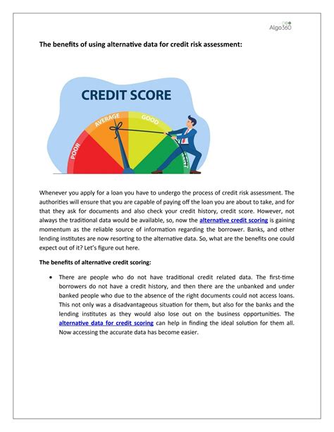 The Benefits Of Using Alternative Data For Credit Risk Assessment By Algo360 Issuu
