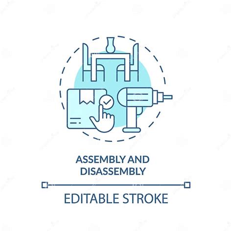 2d Simple Thin Linear Blue Assembly And Disassembly Icon Stock Vector Illustration Of Outline