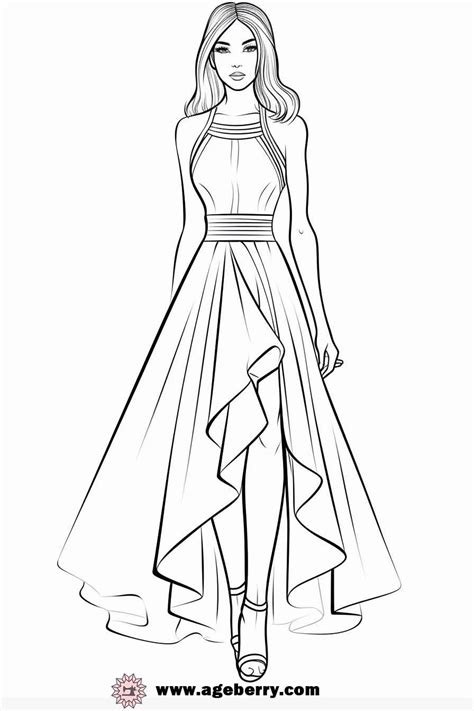 Dress Coloring Pages Connecting The Dots Between Coloring Fashion And Sewing Fashion