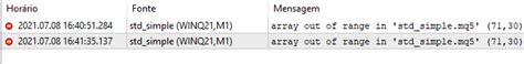 Problem With Arrays Out Of Range Moving Average Ma Technical