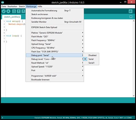 Debugging — Esp8266 Arduino Core 312 Documentation