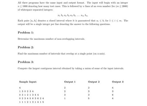 solved all three programs have the same input and output