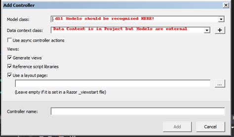 mvc dll model classes not recognized in vs2013 when adding