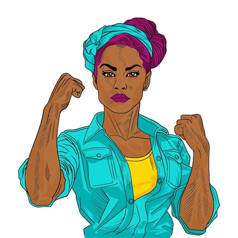 Premium Vector We Can Do It Poster Pop Art Sexy Strong African Girl