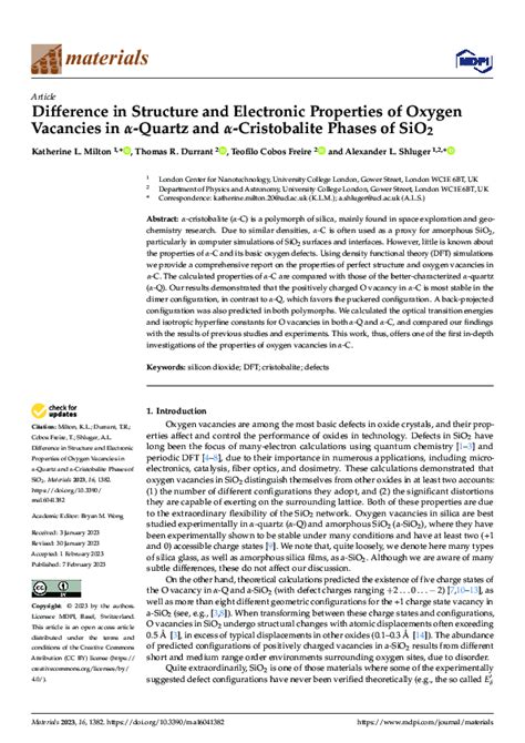 Pdf Difference In Structure And Electronic Properties Of Oxygen