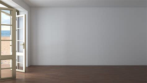 해변이 내려다보이는 열린 문이 있는 화이트 호텔 객실의 모형 인테리어 0명에 대한 스톡 사진 및 기타 이미지 0명 가정의 방 갈색 Istock