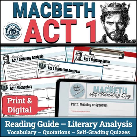 Macbeth Act 1 Lessons Questions Quotes Quizzes And Analysis Print And Digital