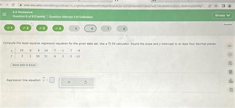 Solved Regression Line Equation