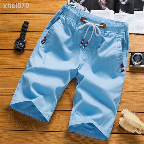 กางเกงขาสั้นลําลองผ้าฝ้ายทรงหลวมสําหรับผู้ชาย Xhcl070 Th Thaipick