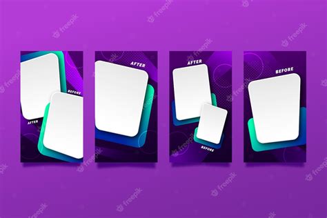 Ig 스토리 컬렉션 전후 그라데이션 무료 벡터