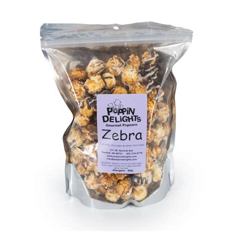 Zebra Popcorn 8 Oz Caramel Milk And White Chocolate Drizzle