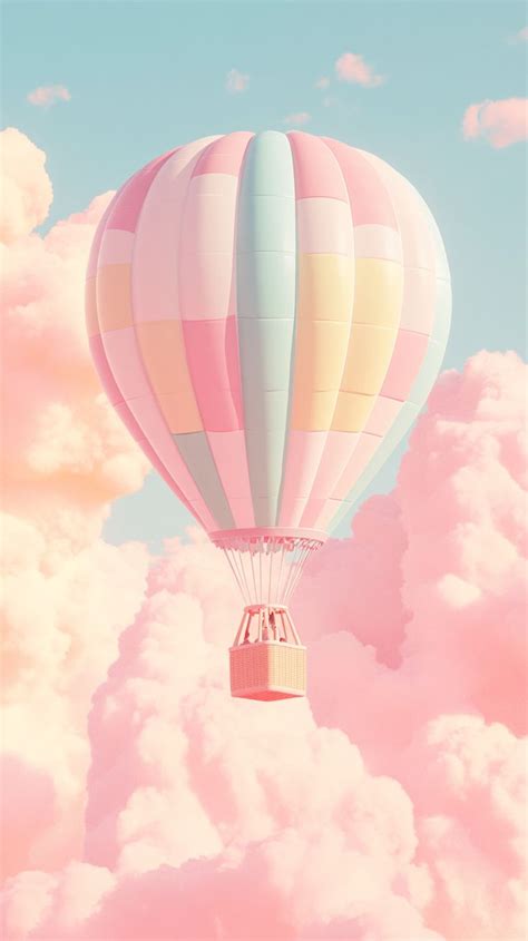 Пастельный воздушный шар в облаках в 2025 г Радужные шары Воздушный шар Развешивание фотографий