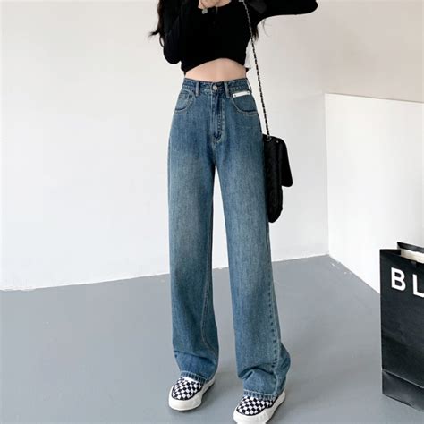 여자 하이웨스트 와이드 롱 청바지 데님 일자 팬츠 통청바지 2컬러 Bt H1373 티몬