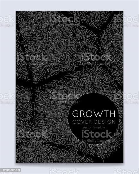 벡터 생성 분기 성장 패턴으로 덮습니다 이끼는 정맥이있는 유기 구조와 같습니다 혈관의 모노 크롬 사각형 생물학적 그물 확장 개념