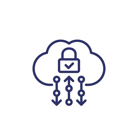 Secure Cloud Access Protected Hosting Line Icon 11231517 Vector Art At Vecteezy