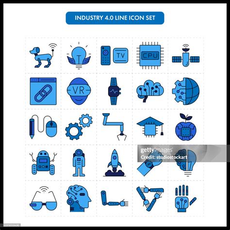 Technology Line Icon Set Editable Stroke High Res Vector Graphic