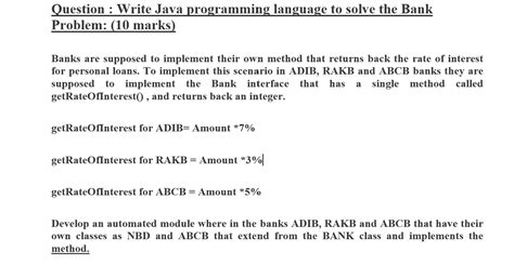 Solved Question Write Java Programming Language To Solve Chegg