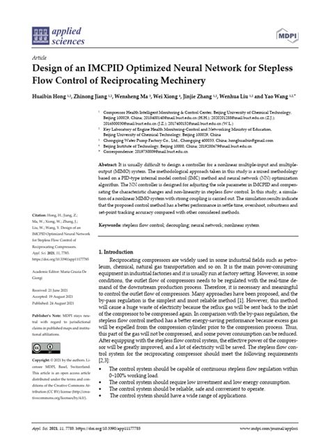 Design Of An Imcpid Optimized Neural Network For S Pdf Control
