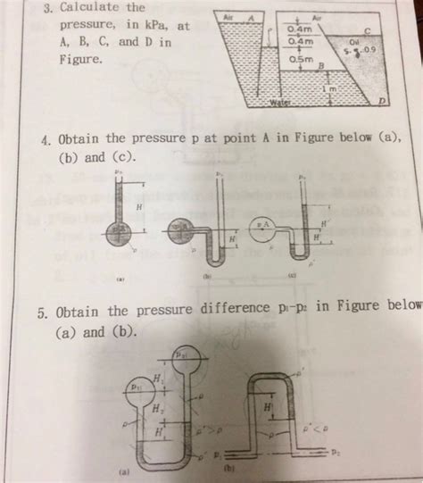 Solved 3 Calculate The Air Pressure In KPa At A B C Chegg Com