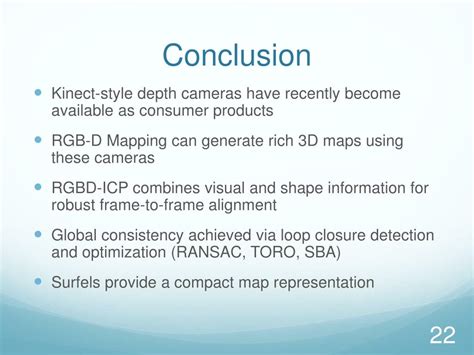Ppt Rgb D Mapping Using Depth Cameras For Dense 3d Modeling Of