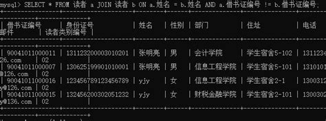 Mysql图书管理系统（39 48）源代码 八、多表连接查询 39、用条件连接查询每个读者的借书证编号、姓名、类别 Csdn博客
