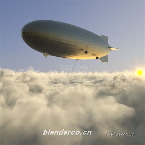 热气球模型graf Zeppelin 格拉夫 齐柏林飞艇。 Blender布的