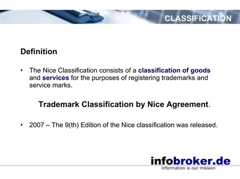 Trademark Classes Nice Classification Ppt
