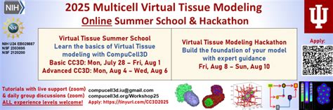 Compucell3d 20th User Training Workshop July 28th August 6th 2025