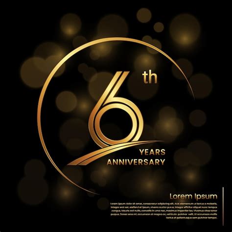 Création De Logo Du 6e Anniversaire Avec Des Numéros De Ligne Doubles