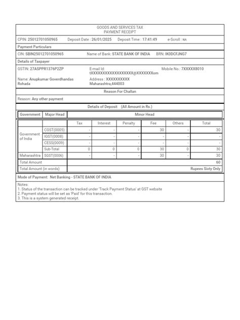 Gst Challan Receipt 1 Pdf