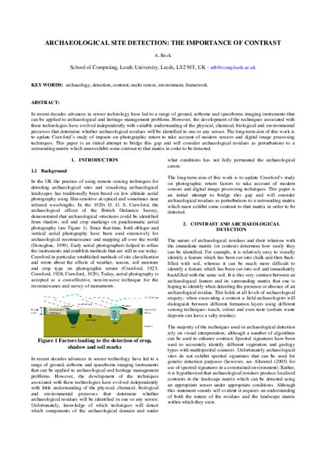 Pdf Detecting Archaeological Sites Via Contrast