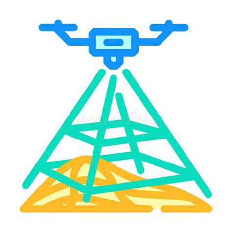 Surveying Tool Unmanned Aerial Vehicle Color Icon Vector Illustration Stock Vector