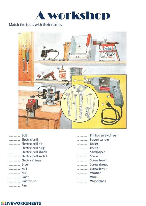 Tools In A Workshop Worksheet Workshop Worksheets Tools