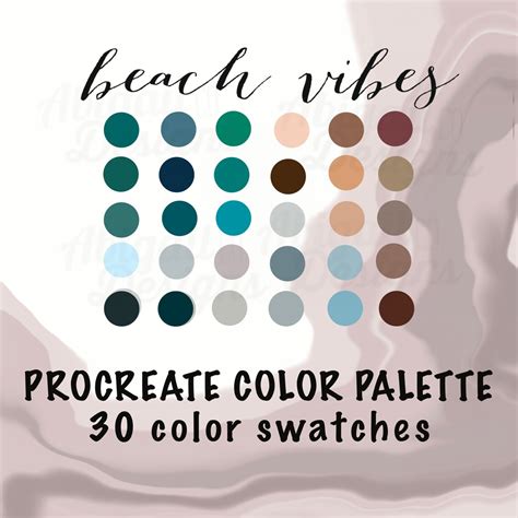 Beach Vibes Procreate Color Palette Digital Goods Instant Etsy Ireland