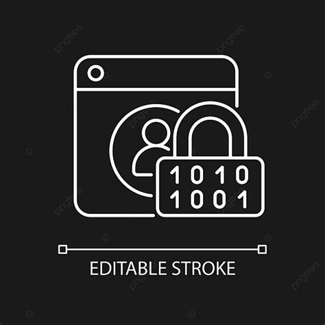 Linear White Icon Of Password Encryption Suitable For Dark Theme Vector Pictogram Contour