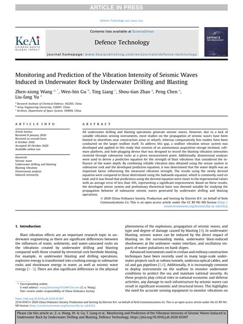 Pdf Monitoring And Prediction Of The Vibration Intensity Of Seismic Waves Induced In
