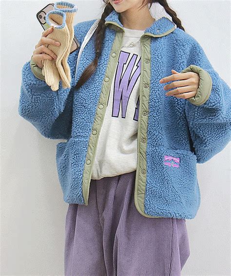 씨드 캠프 덤블 빅사이즈 리버시블 양털 뽀글이재킷 겨울 양면점퍼 캠핑룩 에이블리