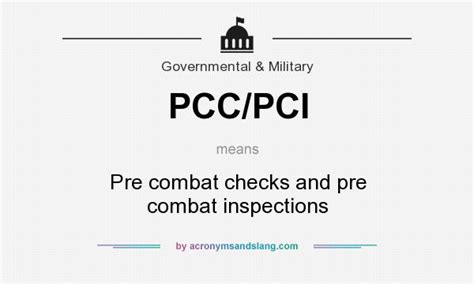 Pcc Pci Pre Combat Checks And Pre Combat Inspections In Government And Military By