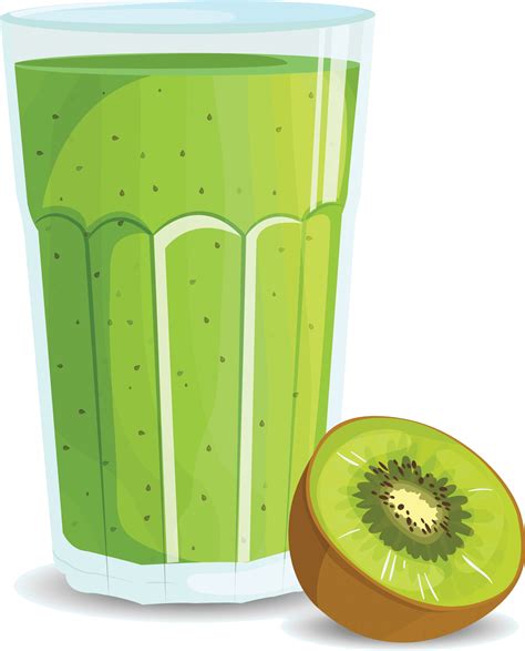 عکس پی ان جی نوشیدنی با کیوی در لیوان کارتونی با طراحی دوست داشتنی