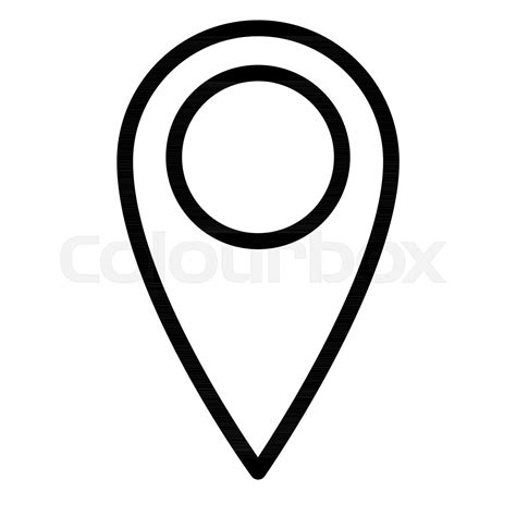 GPS Line Icon Location Vector Illustration Isolated On White Map Pointer Outline Style Design