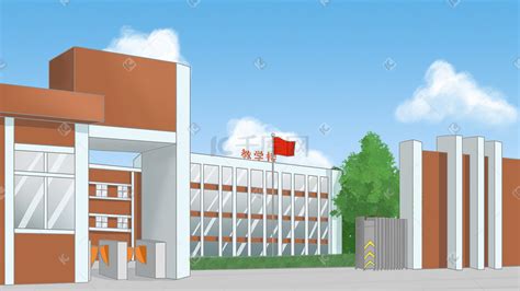 简笔画大门插画 简笔画大门配图 千库网