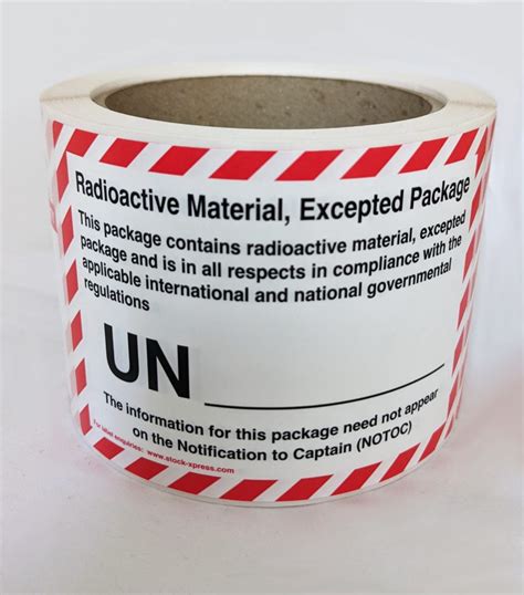 Radioactive Material Excepted Package Label Buy At Hibiscus Plc