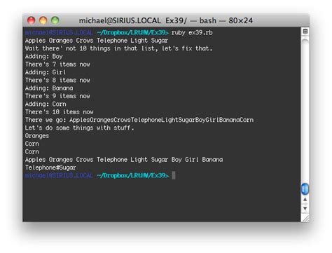 testhead exercise 39 doing things to arrays learn ruby the hard way
