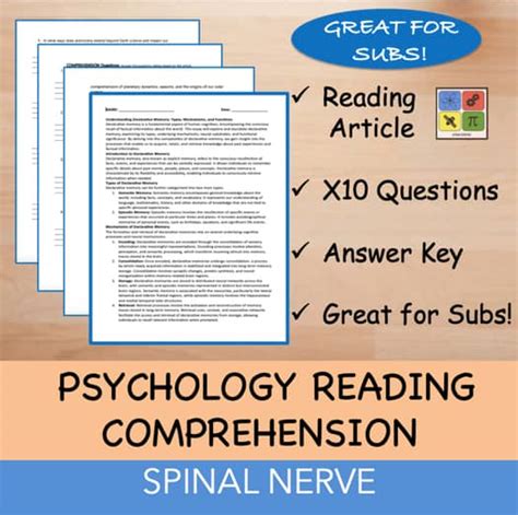 Spinal Nerves Science Reading Worksheets 100 Editable By The Stem Center