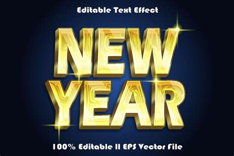 Premium Vector New Year Editable Text Effect